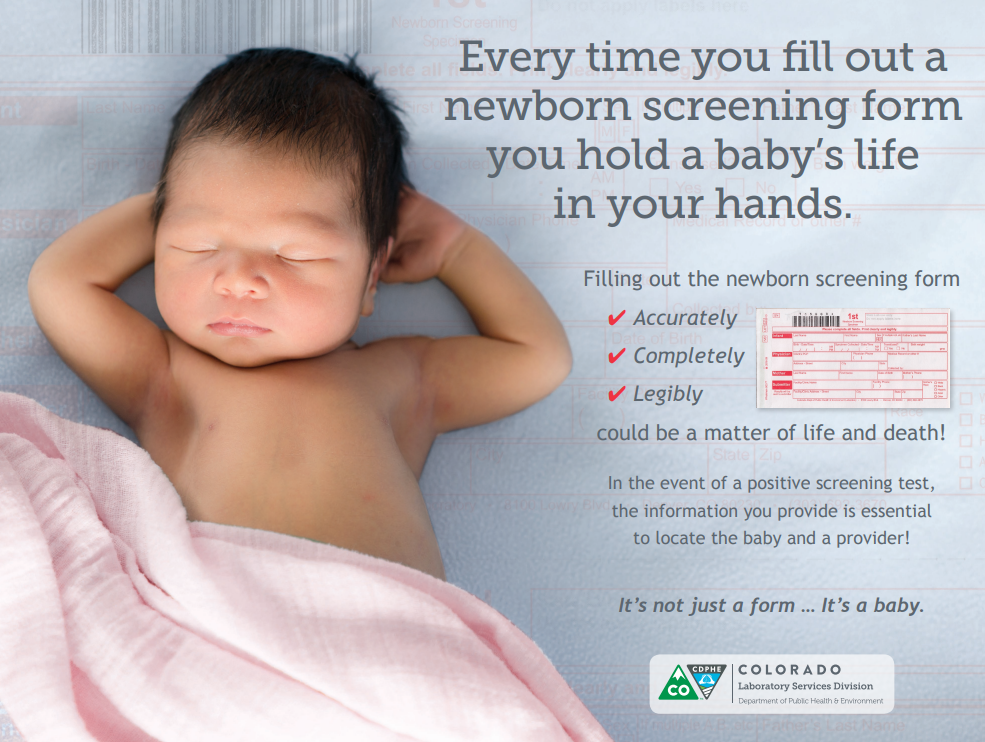 Colorado and Wyoming Newborn Screening (NBS) Hospital Poster | NewSTEPs